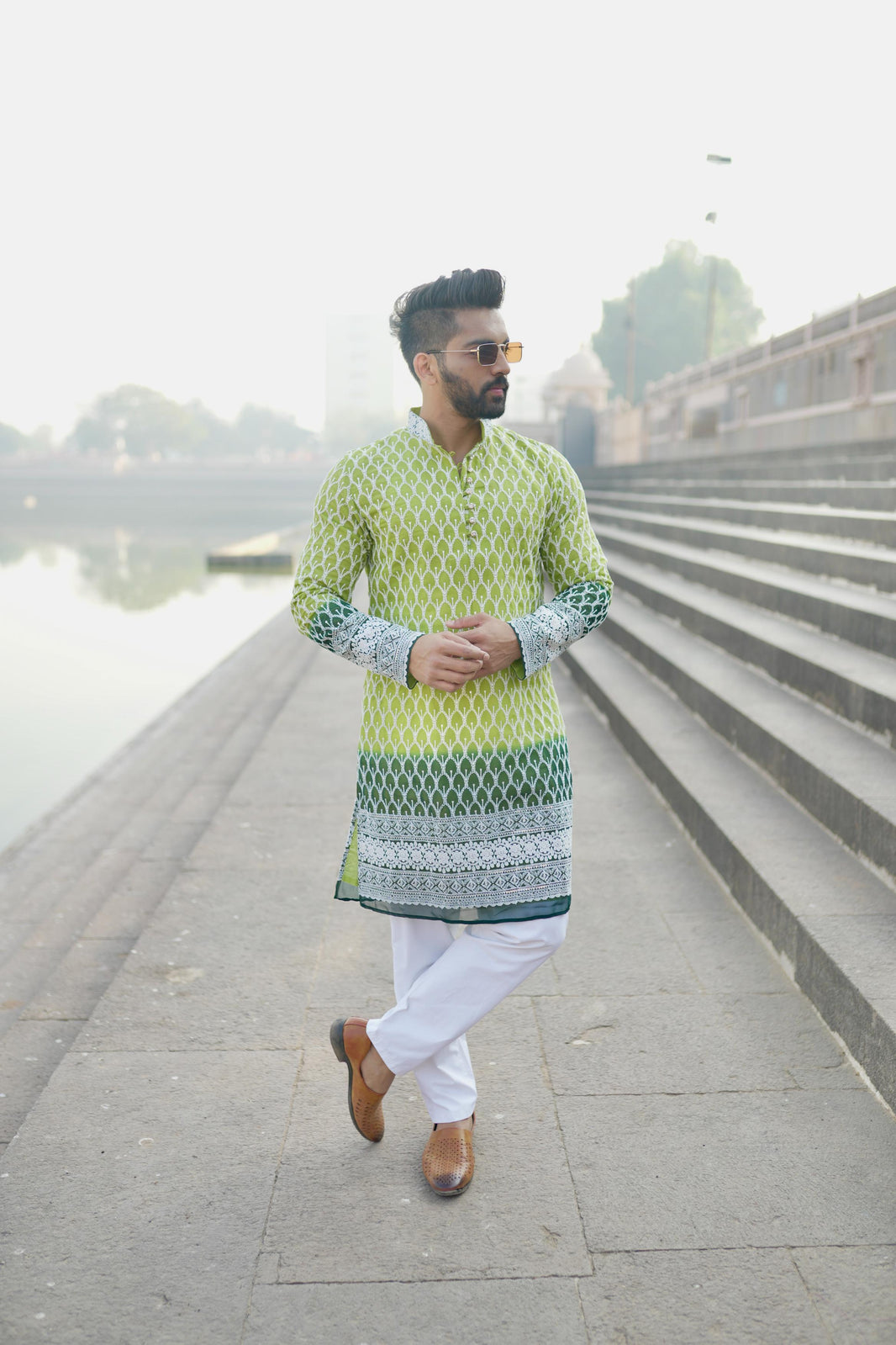 Buy Dark Mehndi Colour Kurtas for Men, Gents Mehndi Kurta – Kzari - The ...
