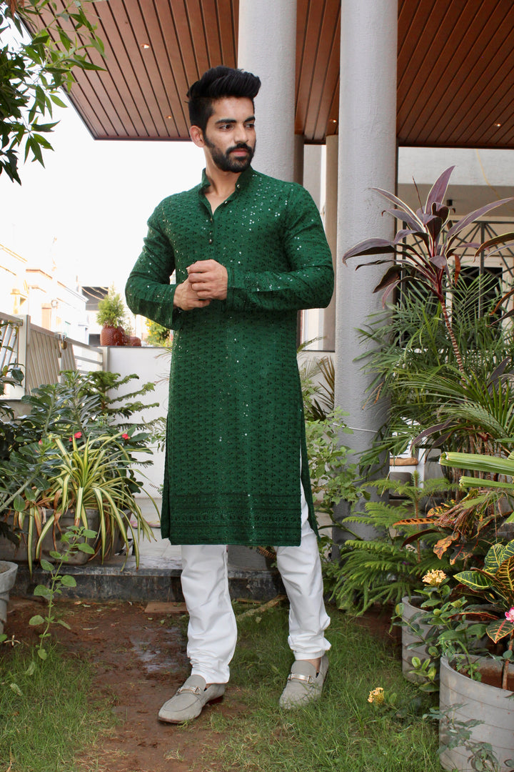 Buy Dark Mehndi Colour Kurtas for Men, Gents Mehndi Kurta – Kzari - The ...